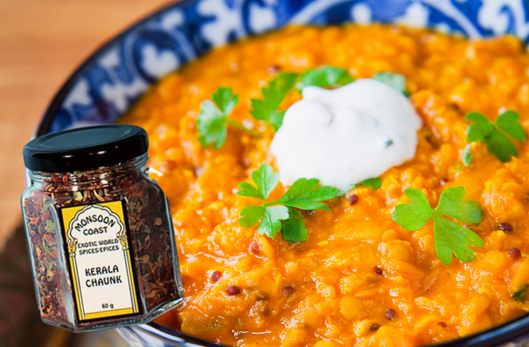 Kerala Red Lentil Dal with Monsoon Coast Chaunk - Well Seasoned
